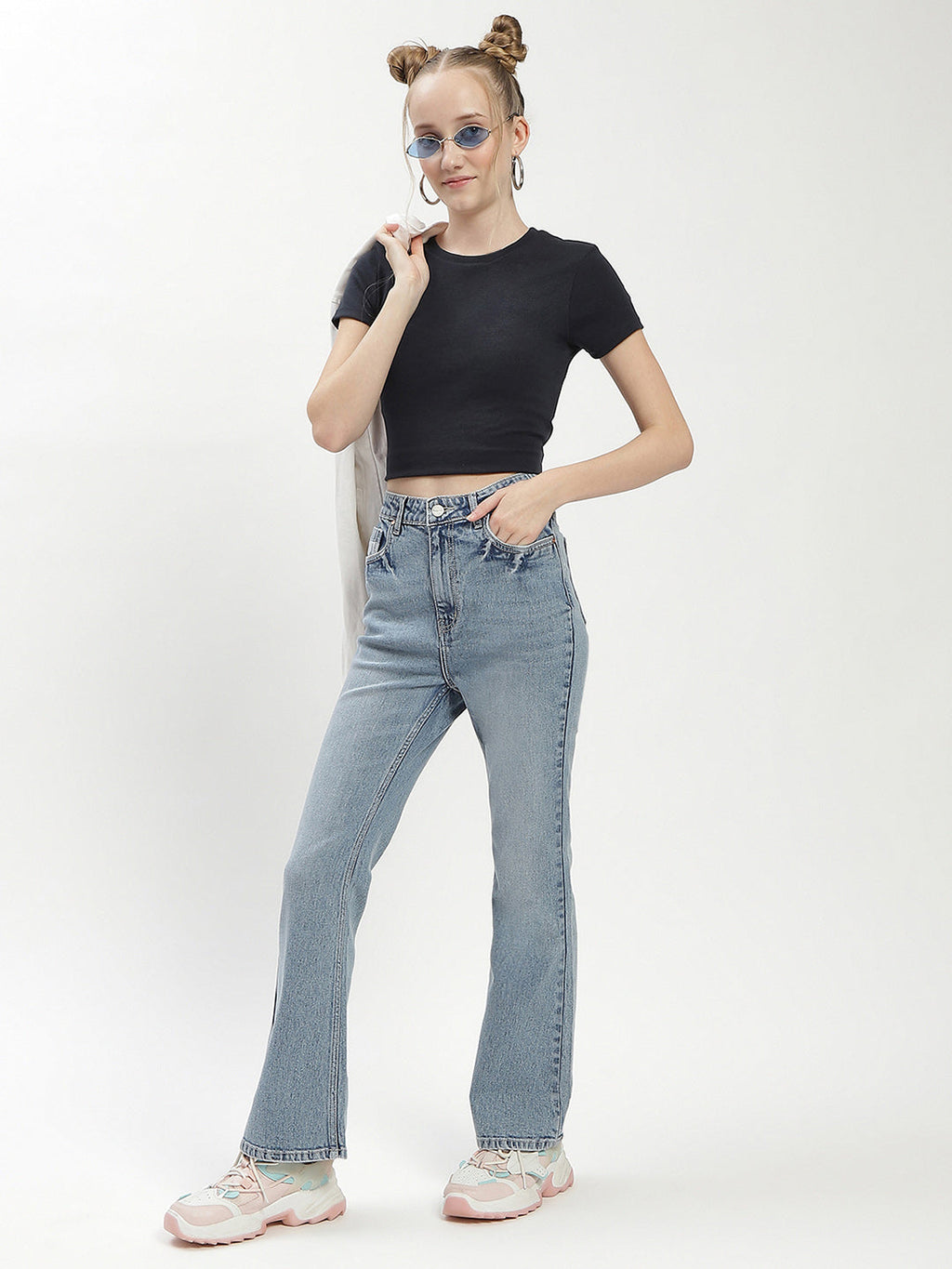 Madame Light Wash Flared Denim Jeans