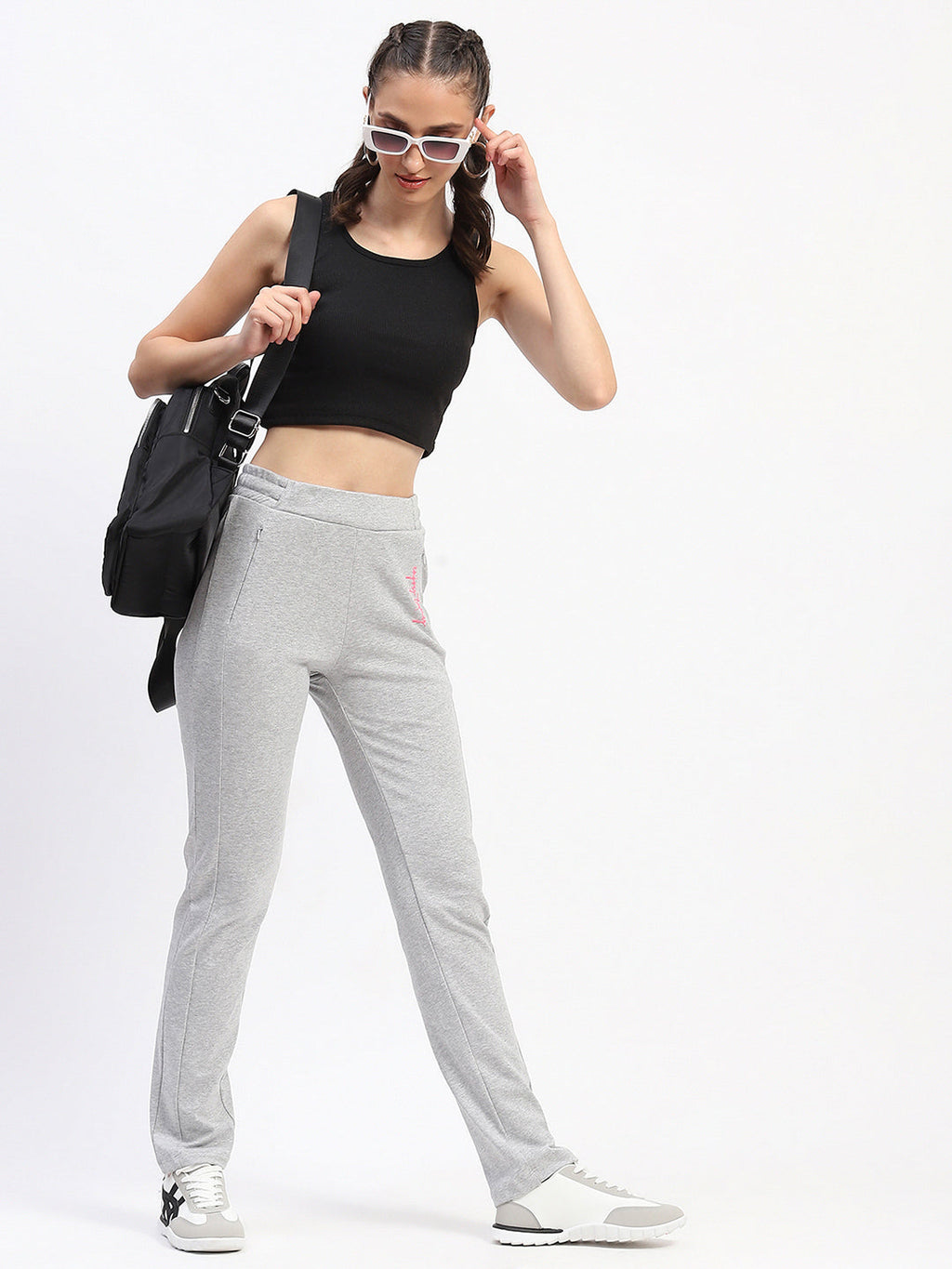 mSECRET Embossed Pleated Cotton Grey Track Bottoms – Madame